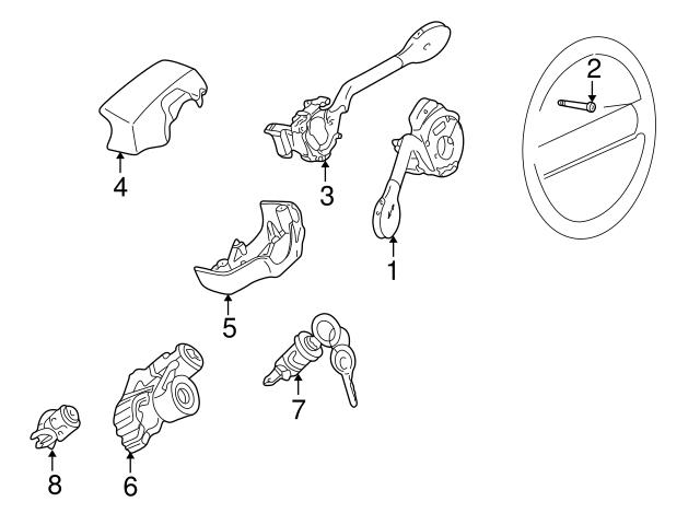 Genuine VW/Audi 6N0905855G Ignition Lock Cylinder - VW | VW6N0905855G