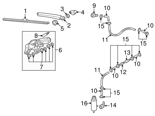 Genuine VW/Audi 6Q6955707C Back Glass Wiper Arm; Rear - VW | 6Q6955707B ...
