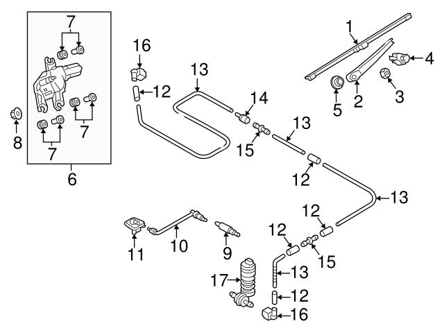 Genuine VW/Audi 6R6955707B Back Glass Wiper Arm; Rear - VW | VW6R6955707B
