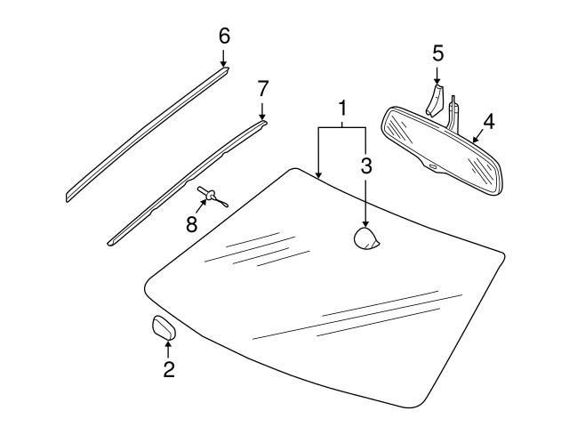 Genuine VW/Audi 701845543 Interior Rear View Mirror Mounting Base ...