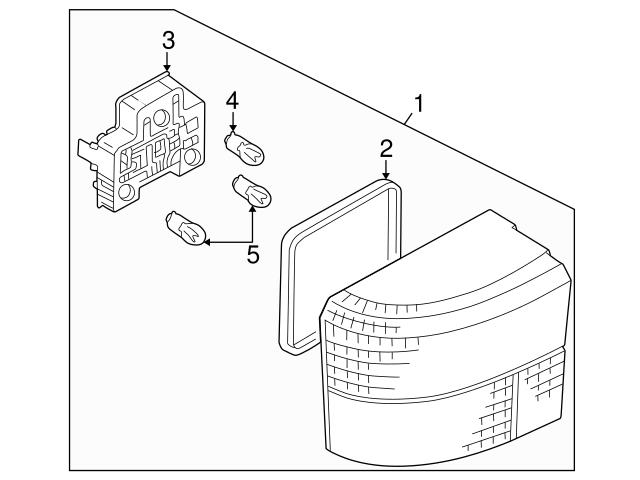 Genuine VW/Audi 701945095A01C Tail Light Assembly; Left - VW ...