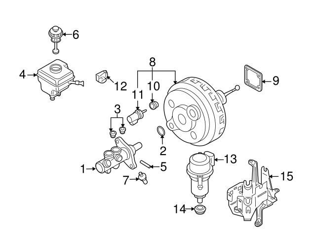 Genuine VW/Audi 7E0907643 Power Brake Booster Sensor - VW | 7L0907643 ...