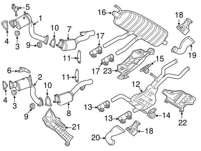 Genuine VW/Audi 7L0253144B Exhaust System Hanger Bracket; Left, Right ...