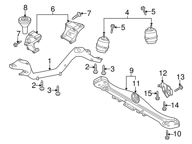 Genuine VW/Audi 7L0399649D Auto Trans Mount Bracket; Rear - Audi, VW ...
