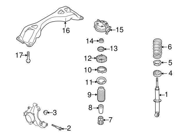 Genuine VW/Audi 7L0412321 Shock Absorber Mount; Left, Right - Audi, VW ...
