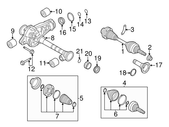 Genuine VW/Audi 7L0498103A CV Joint Kit; Left Inner, Right Inner SKU ...