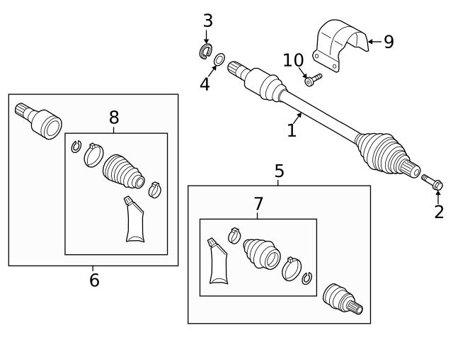 Genuine VW/Audi 7L0498203 CV Joint Boot Kit - Audi, VW | 7H0498203 ...