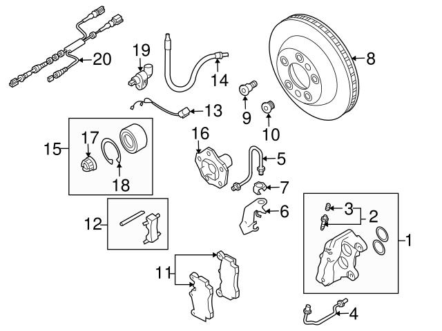 Genuine VW/Audi 7L0501655B Wheel Hub; Left, Right - Audi, VW ...