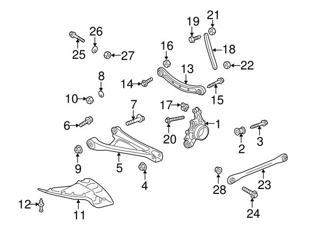 Genuine VW/Audi 7L0505323A Control Arm; Rear Upper Forward - Audi, VW ...