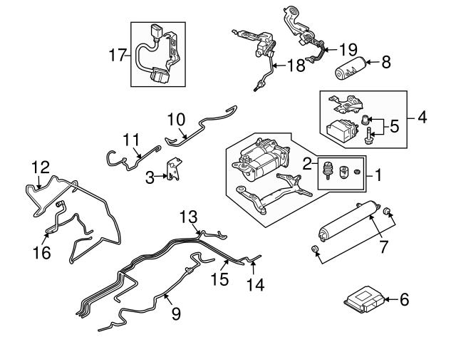 Genuine VW/Audi 7L0616708B Suspension Air Compressor Line - Audi ...