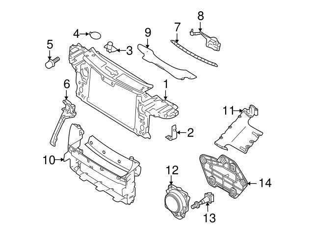 Genuine VW/Audi 7L0805733 Radiator Support Tie Bar Bracket; Left - VW ...