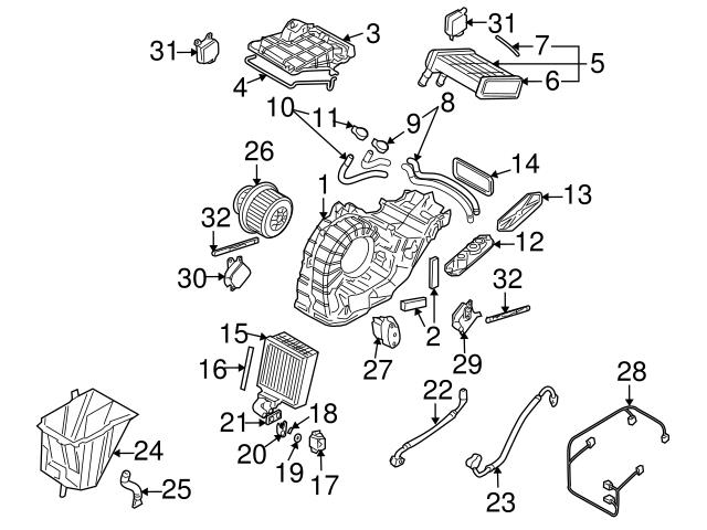 Genuine VW/Audi 7L0820105B A/C Evaporator Core; Rear - Audi, VW ...
