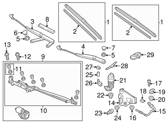Genuine VW/Audi 7L0998754 Windshield Wiper Linkage Hardware Kit - VW ...