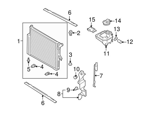 Genuine VW/Audi 7L6121253E Radiator - Audi, VW | VW7L6121253E