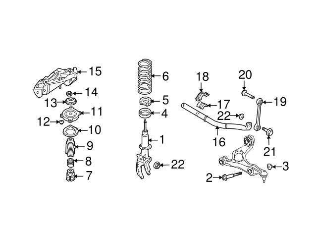 Genuine VW/Audi 7L6413031L Shock Absorber; Left - VW | VW7L6413031L