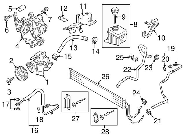 Genuine VW/Audi 7L6422891B Power Steering Return Hose; Lower - Audi, VW ...