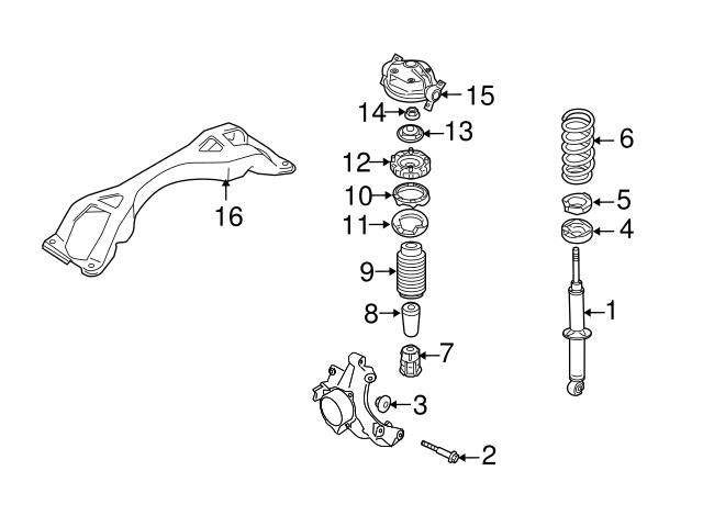 Genuine VW/Audi 7L6513029N Shock Absorber; Left, Right, Rear - VW ...
