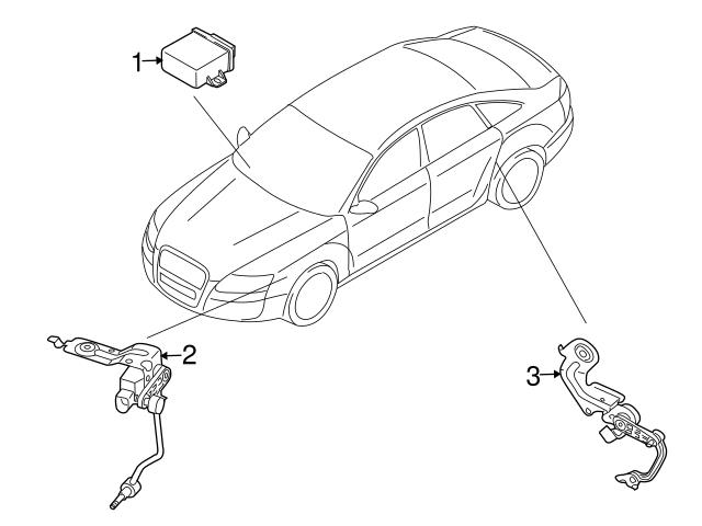Genuine VW/Audi 7L6616213 Ride Height Sensor; Left - Audi, VW | VW7L6616213