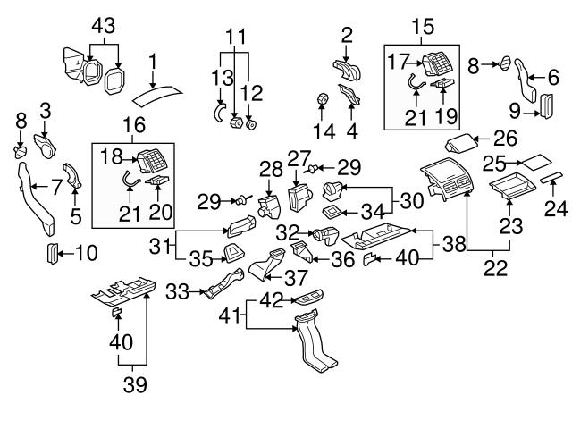 Genuine VW/Audi 7L6819727AH3X1 Dashboard Air Vent; Front Center Front ...
