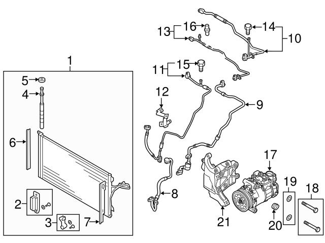 Genuine VW/Audi 7L6820743H A/C Refrigerant Suction Hose - Audi, VW ...
