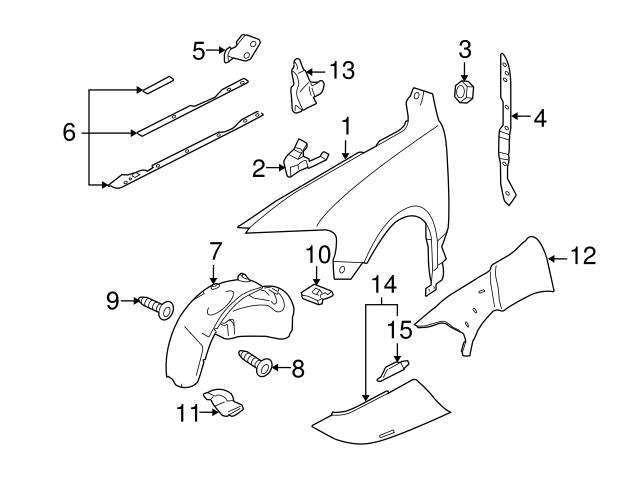 Genuine VW/Audi 7L6821151C Fender Bracket; Left, Left Lower - VW ...