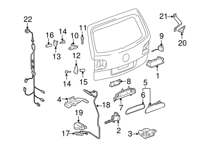 Genuine VW/Audi 7L6827609 Liftgate Pull Handle - VW | 7L6827609A ...