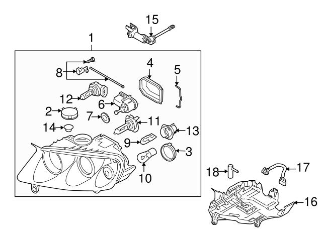 Genuine VW/Audi 7L6971071 Headlight Wiring Harness; Left, Right, Front ...