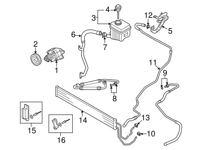Genuine VW/Audi 7L8422893AG Power Steering Pressure Hose - Audi ...