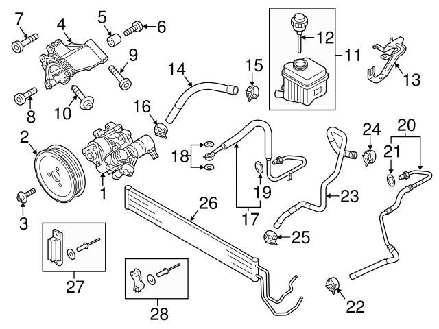 Genuine VW/Audi 7L8422895D Power Steering Return Hose - Audi ...