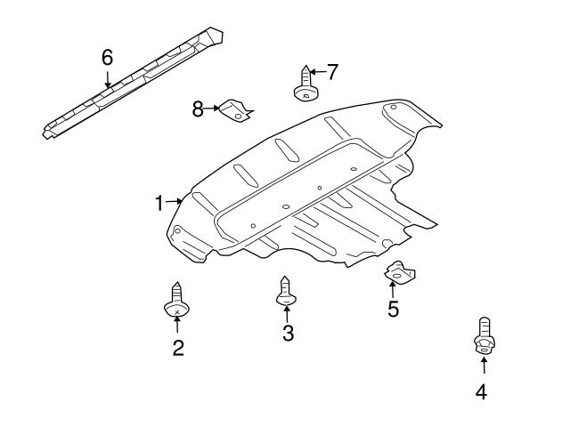 Genuine VW/Audi 7L8825195A Radiator Support Splash Shield Bracket ...