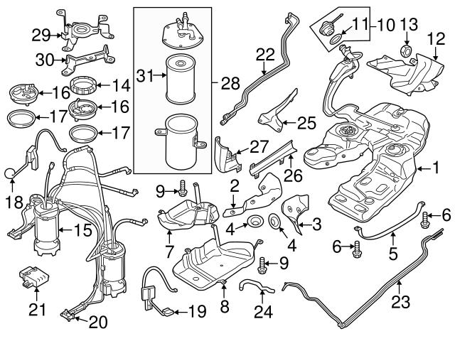 Genuine VW/Audi 7L8919679E Fuel Pump Housing; Left - Audi, VW ...