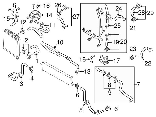 Genuine VW/Audi 7P0121101A Coolant Hose - VW | VW7P0121101A