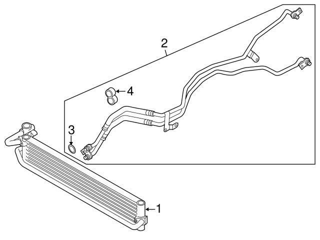 Genuine VW/Audi 7P0317019B Auto Trans Oil Cooler - VW | 7P0317019 ...
