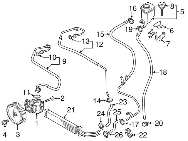 Genuine VW/Audi 7P0422891K Power Steering Return Hose; Lower - VW ...