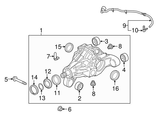 Genuine VW/Audi 7P0525337E Differential Housing Insulator; Left Rear ...