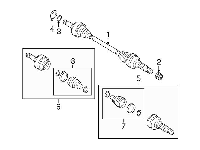 Genuine VW/Audi 7P0598201 CV Joint Boot Kit; Left Inner, Right Inner ...