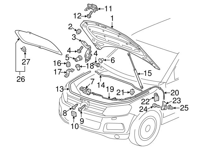 Genuine VW/Audi 7P0823633 Hood Release Handle Bracket - VW | VW7P0823633