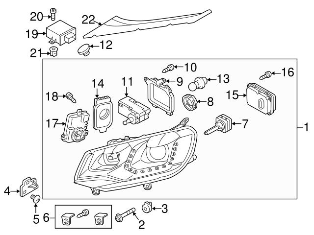 Genuine VW/Audi 7P0941608A Headlight Bulb Cap; Right - VW | VW7P0941608A