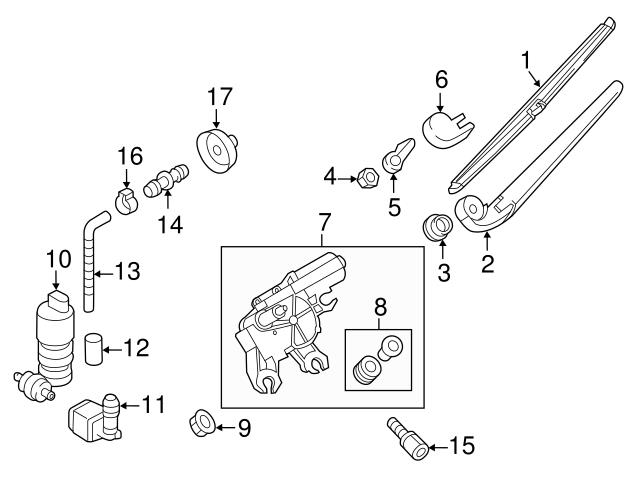 Genuine VW/Audi 7P5955985 Back Glass Washer Nozzle - VW | 7P6955985 ...