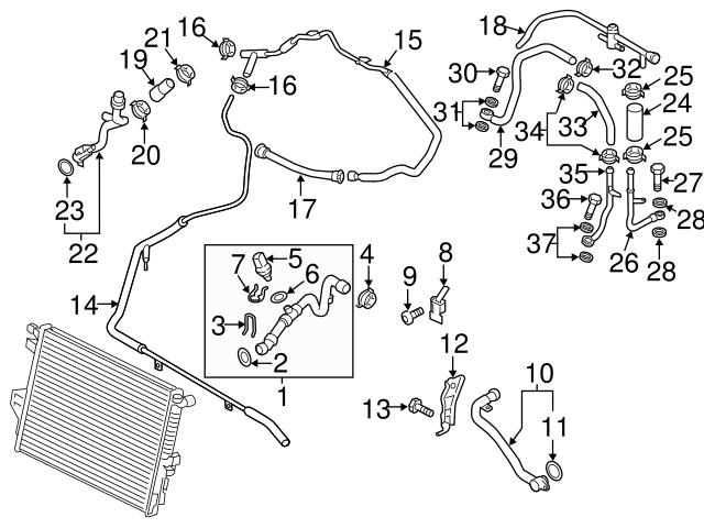 Genuine VW/Audi 7P6122447AS Expansion Tank/Coolant Reservoir Hose - VW ...