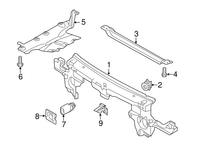 Genuine VW/Audi 7P6805962C Radiator Support Tie Bar Bracket - VW ...