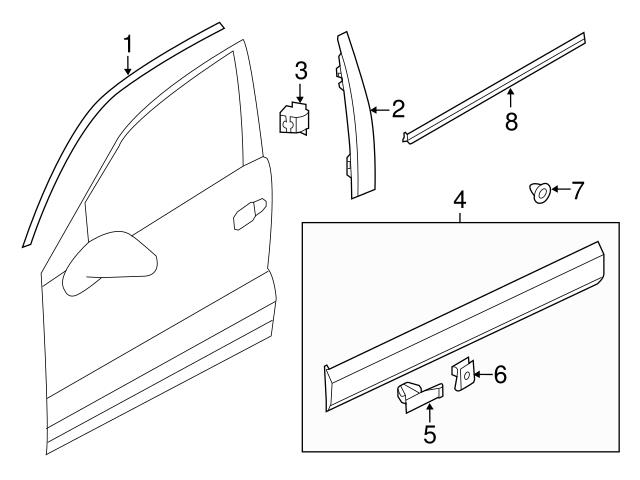 Genuine VW/Audi 7P6837902B041 Door Applique; Right - VW | 7P6837902A ...