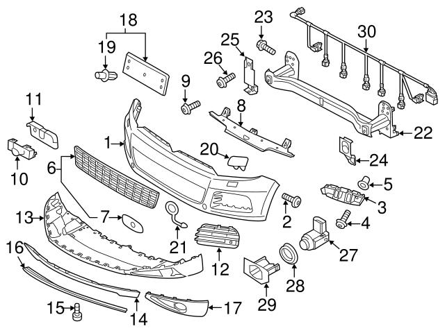 Genuine VW/Audi 7P68546629B9 Grille; Right - VW | 7P6854662 VW7P68546629B9