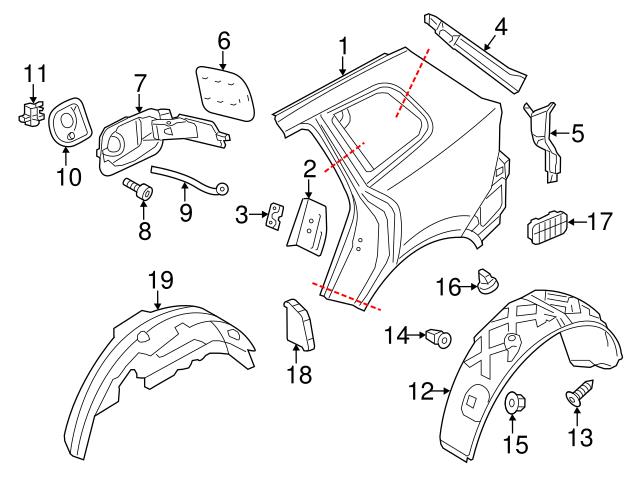 Genuine VW/Audi 7PP819181A Quarter Panel Vent; Left, Right, Rear - VW ...