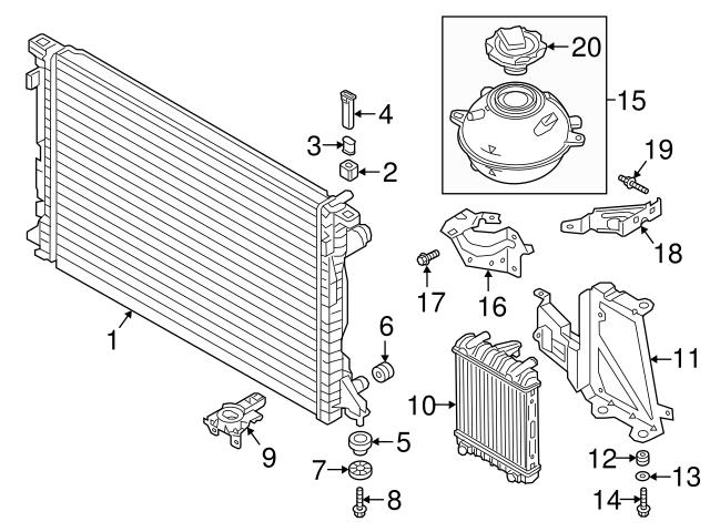 Genuine VW/Audi 80A121212E Radiator; Left, Right - Audi | 80A121212 ...