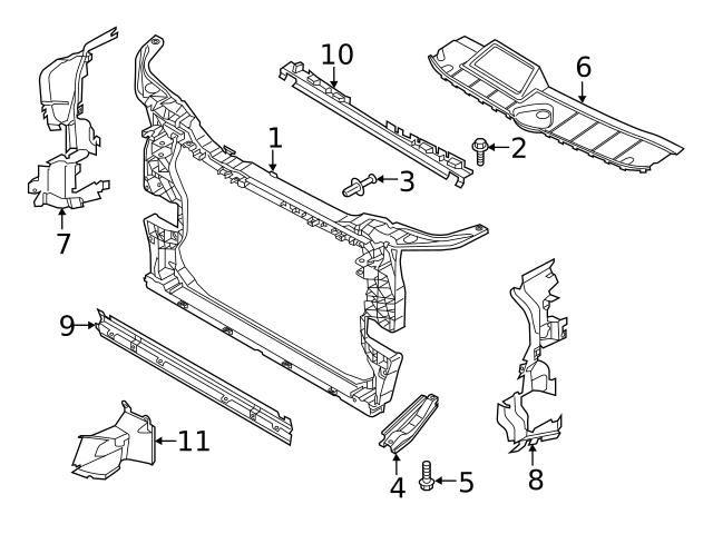 Genuine VW/Audi 80A121345G Radiator Support Panel Seal - Audi ...