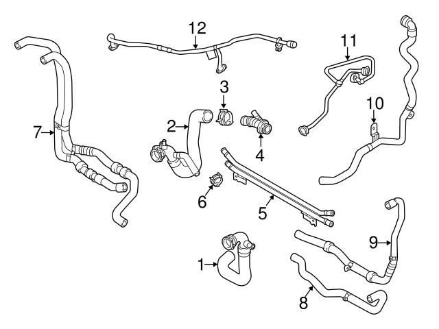 Genuine VW/Audi 80A122055AK Radiator Coolant Hose; Lower - Audi ...