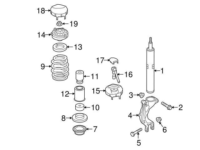 Genuine VW/Audi 80A412377B Shock Absorber Mount; Left, Right - Audi ...