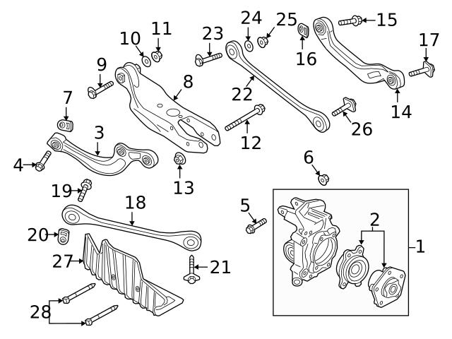 Genuine VW/Audi 80A505397A Control Arm; Left Rear, Left, Left Upper ...