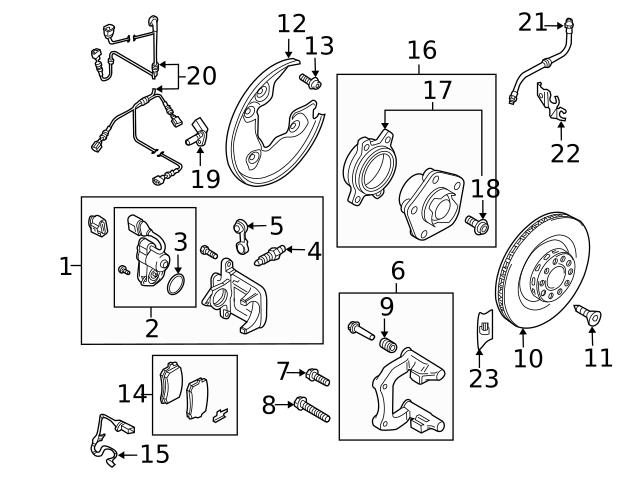 Genuine VW/Audi 80A698451G Brake Pad Set; Rear - Audi | AU80A698451G